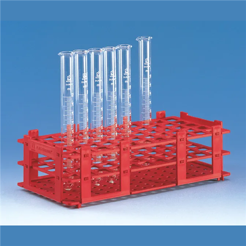 Tube - Test tube rack, PP, blue, 265x126x75mm f. 55 tubes to dia ...